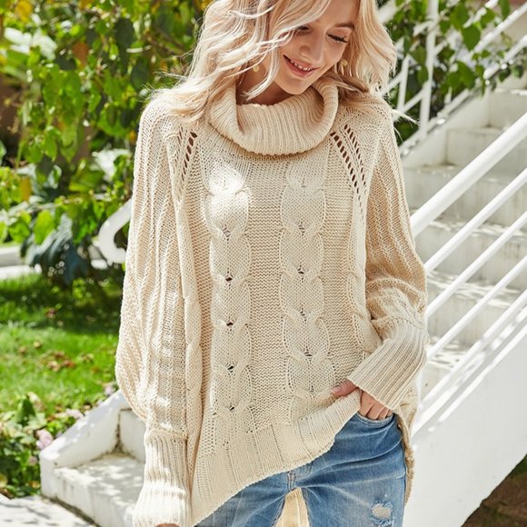 Shop Fig | Sweaters | New Cozy Cable Knit Turtleneck Sweater | Poshmark